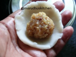 coconut kozhukattai recipe/sweet poorana kolukattai - Marudhuskitchen