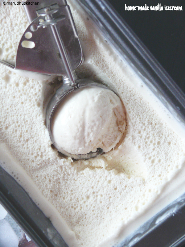 easiest homemade ice cream recipe /basic vanilla icecream - Marudhuskitchen