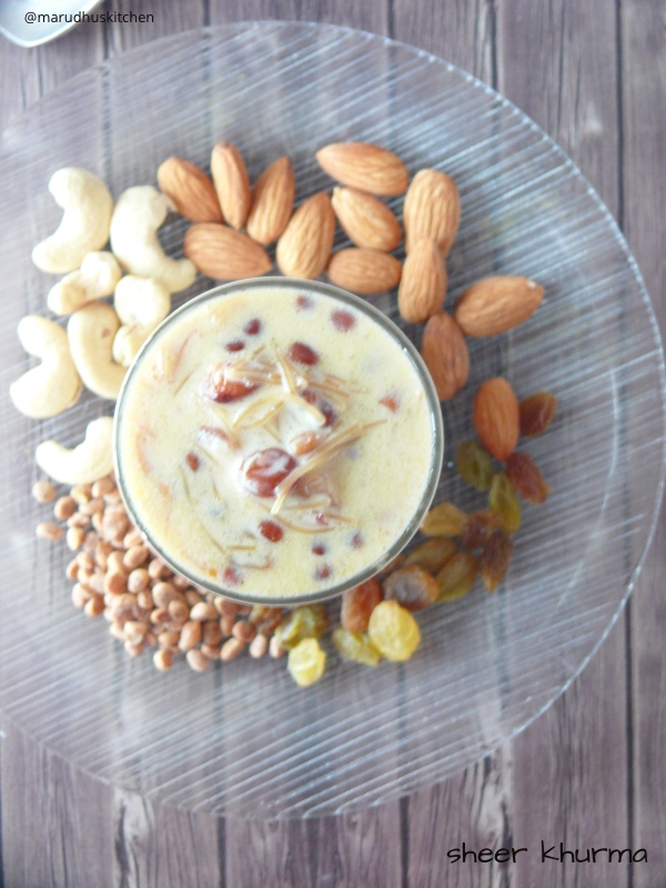 shahi sheer khurma recipe /sheer korma - Marudhuskitchen